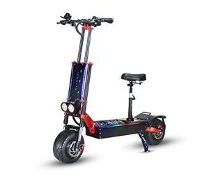 reddydy electric scooter, max speed 60mph,total power 8000w,90 mile long range battery, 60v43ah dual drive, 13-inch wheels, portable foldable, off-road electric scooter for adults, black