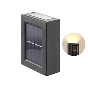 vxkbiixxcs-o garden light, square solar power garden light patio waterproof wall fence lamp home decoration warm light