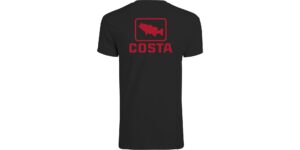 costa del mar mens emblem bass short sleeve crewneck t shirt, black, medium us