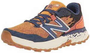 new balance women's fresh foam x hierro v7 trail running shoe, golden hour/moon shadow/red clay, 9 wide