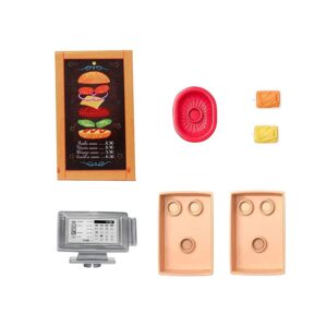 replacement parts for fresh 'n fun food truck barbie doll playset - gmw07 ~ replacement cash register, sign, trays and fries