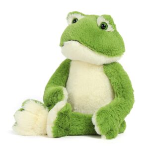 muiteiur plush frog stuffed animal cute frog soft toy with white belly gift for kids girlfriend (green,17.7 inch)