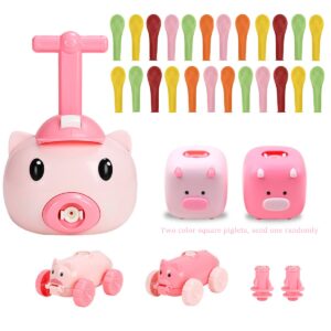 xhsp balloon powered pink pig cars - pink pig balloon cars toy set,balloon powered launcher kids toys science education toys for children, boys girls, 6+ and classroom