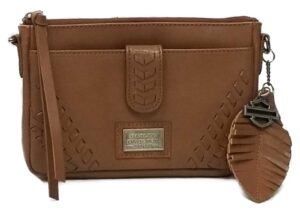 harley-davidson women's western tan buffalo leather hip bag w/detachable strap