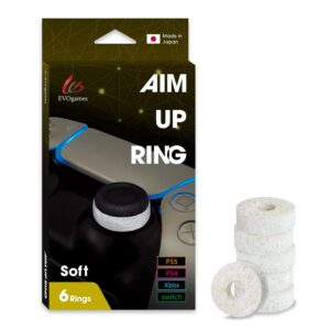 evogames aim up ring （soft type） made in japan fps precise operability up 6 pieces for fps ps5 ps4 switch xbox for pc controller