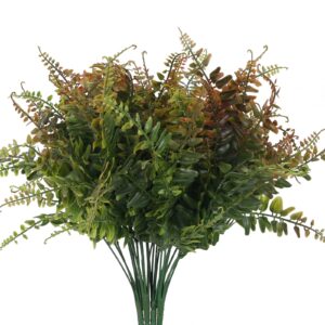 xhxstore 4pcs artificial boston fern plant plastic fern leaves artificial fern bouquet persian grass artificial shrubs for fall outside inside hanging basket fireplace garden home decoration