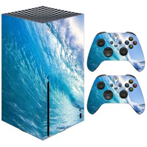 vwaq ocean wave skin designed to fit xbox series x console and controllers - xsrsx9