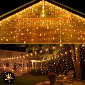 christmas lights outdoor 400 led 33ft multicolor lights clearance indoor decorations iciclelights waterproof curtain string light for christmas xmas decor house eaves window home wall patio yard