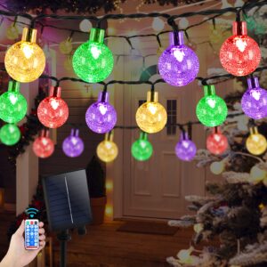 solar string lights patio lights led halloween string lights for outside garden yard party wedding christmas decoration waterproof with remote 25ft 60 led