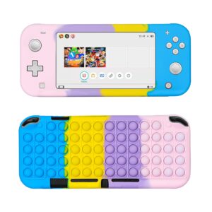 jowhep for nintendo switch lite silicone case fidget toy it funny fun for switch lite games cover soft design shell for girls boys kids cases for switch lite controllers (color bubble)