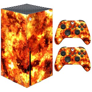 vwaq fire skin designed to fit xbox series x console and controllers - xsrsx3