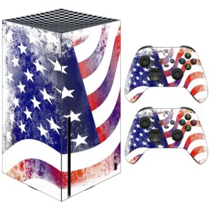 vwaq american flag skin designed to fit xbox series x console and controllers - xsrsx11