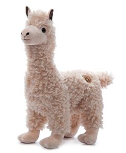 the petting zoo alpaca stuffed animal plushie, gifts for kids, wild onez zoo animals, alpaca plush toy 14 inches