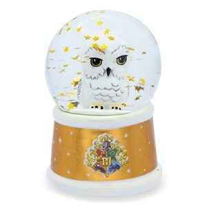 harry potter hedwig owl light-up mini adult snow globe with swirling glitter display