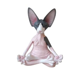 taktom sphynx cat meditate collectible-yoga buddha zen garden gnome statue figurine -funny unique gnomes lawn ornament figure sculpture-best art décor for indoor outdoor home or office (c)