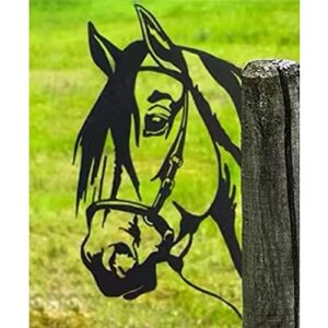 acever vintage garden yard patio tree decoration, wall art, metal silhouettes (horse)