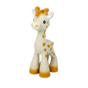 nuby jackie the giraffe natural rubber baby teether - 3+ months - baby teething toy