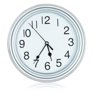 8.6 inch wall clock, decorative classic digital clock for home, office, classroom, school, balcony, garden - silver