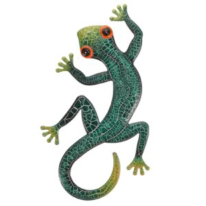 yarnow gecko wall decoration garden lizard wall art metal outdoor wall decor gecko sculpture for home office garden wall decoration