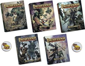 pathfinder pocket edition bundles (core rulebook and 4 guides)