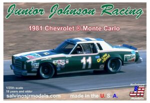 salvinos jr models jjmc1981r 1/25 scale junior johnson racing 1981 monte carlo model car kit - assembly required