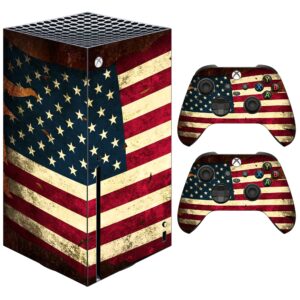 vwaq us flag skin designed to fit xbox series x console and controllers - xsrsx12