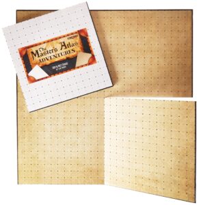 the master's atlas: adventures blank/parchment tabletop rpg game board - 26" x 26" reusable double-sided board mat for creating d&d & ttrpg maps – customizable gm accessories for role playing gaming