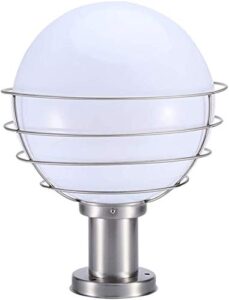 bwldma outdoor waterproof ball e27 post lamp modern simple round spherical column headlights stainless steel home garden bulb landscape pillar light (size : 20 30cm) (size : 40cm)