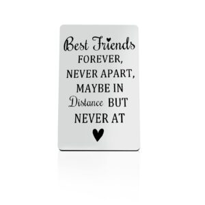 best friend gift engraved wallet insert card friendship gifts long distance relationship gifts for sisters besties metal wallet insert card for coworker graduation christmas birthday gifts