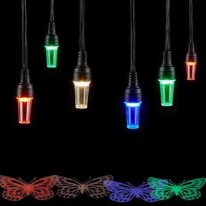 31.4ft butterfly decortative string lights - 10 projector lights outdoor patio lights plug in indoor outdoor lights for party patio yard bedroom xmas decor