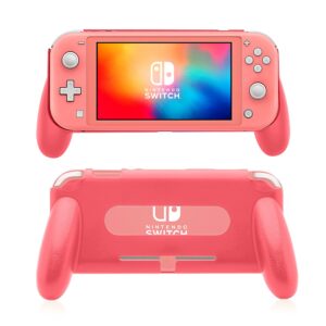 grip for nintendo switch lite, comfortable and ergonomic switch lite grip - accessories for nintendo switch lite (coral)