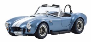 shelby cobra 427 s/c sapphire blue metallic with white stripes 1/18 diecast model car by kyosho 08047 sbl