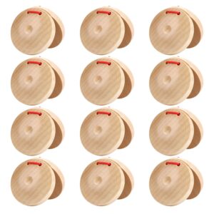 licogel wooden castanet percussion instrument - 12pcs hand finger castanets party favors spanish wood castanets classroom diy rhythm music musical instrument for kids children adults