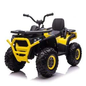 color tree kids atv ride on atv 12v battery powered electric vehicle 4 wheeler quad high/low speeds with led light, music, horn, usb/tf/mp3 for boys & girls gift