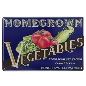 homegrown vegetable fresh from our garden metal sign,garden supplies,suitable for backyard,vegetable garden gate decor(8x12 inches)