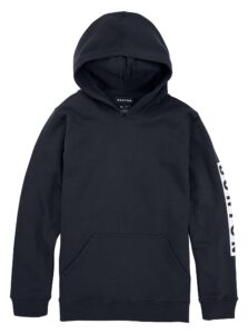 burton kids' elite pullover hoodie, true black, s