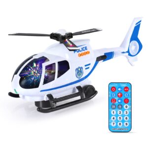 ele eleoption airplane toy with infrared remote control plane toys helicopter with lights and music for 3 4 5 6 7 8 year old boys girls gift white