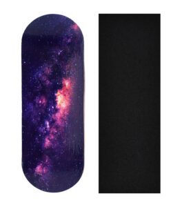 teak tuning premium fingerboard graphic deck, galaxy - 32mm x 97mm - heat transfer graphics, pro shape & size - pre-drilled holes - includes prolific foam tape