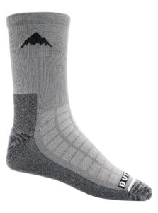 burton lightweight crew socks, gray heather, m