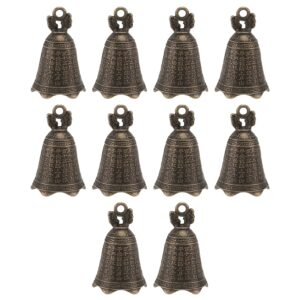 doitool 10pcs vintage bell iron bell charm craft retro bell figurine mini jingle bell feng shui bell for diy wind chimes doorbell keychain pendants