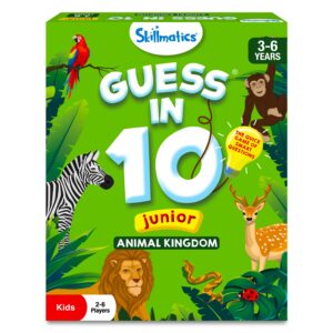 skillmatics card game - guess in 10 junior animals for kids, boys, girls who love educational toys, travel games, gifts for ages 3, 4, 5, 6