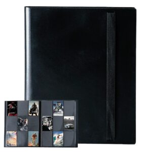 9 pockets trading card binder, card collectors album folder waterproof double-sided 360 side loading pockets for trading cards/sports card/game cards os0720bk