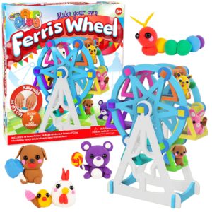 creative kids air dry clay ferris wheel kit - easy modeling 7+ clay characters- includes 8 clay colors, art supplies and sculpting tool- arts & crafts birthday gift for boys and girls 6+ years old