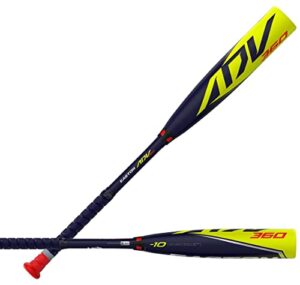 easton adv 360 2 pc. composite baseball bat 2 5/8 barrel -10 usa, 29-19, black/yellow