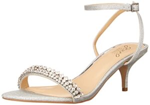 jewel badgley mischka women's loren heeled sandal, silver, 8.5