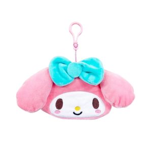 my melody cute soft pink plush coin wallet pouch bag w/bag clip