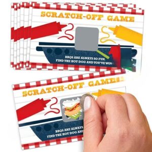 big dot of happiness fire up the grill - summer bbq picnic party game scratch off cards - 22 count