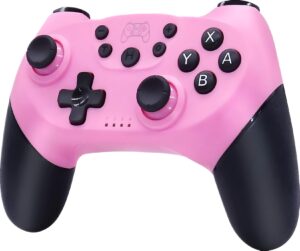 rzzhgzq [2024 new version] wireless controller for switch/switch lite,pink switch pro controller gamepad joypad remote with gyro axis, turbo and adjustable dual shock wireless controller for girl