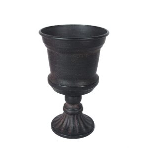 weiduofun antique display urn planter pedestal vase rustic classic urn planter vase for wedding home cafe decoration -7.87”tall and 3.54” diameter