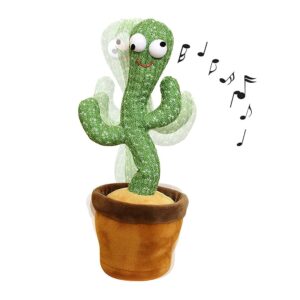 maiting 120 english songs dancing cactus toys, talking cactus toy,wriggle singing mimicking cactus,repeats what you say,sing,dance,recording,led electric cactus plush